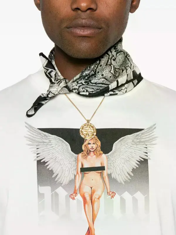 Palm Angels Crystal Pin-up T-shirt - White