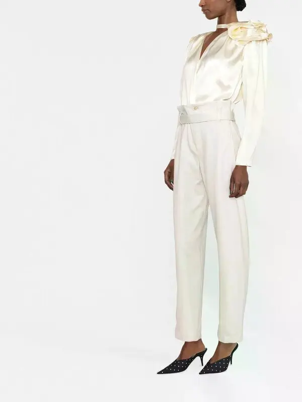 Magda Butrym Draped Silk Blouse - Neutrals