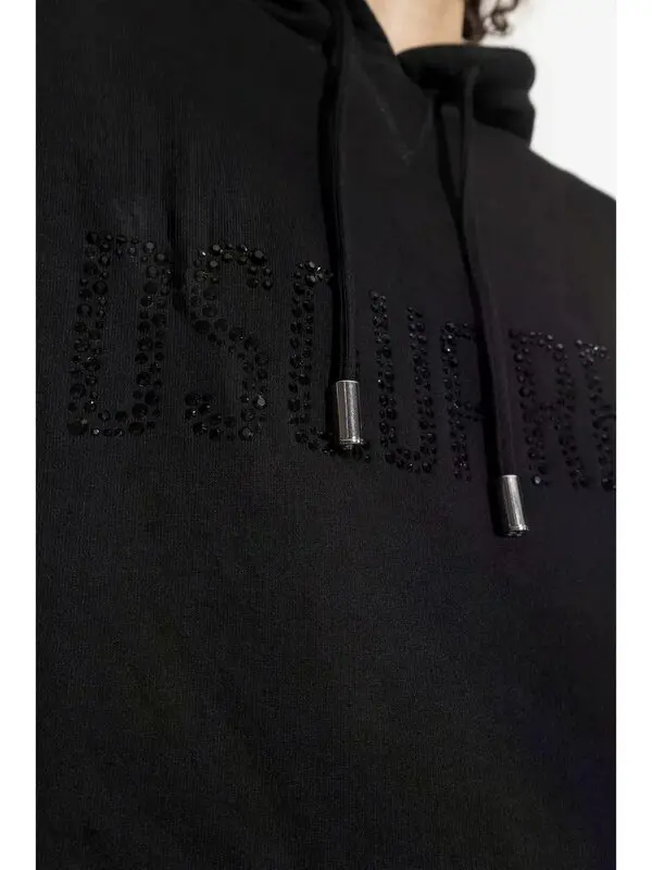 Dsquared2 Brushed Finish Hoodie With Embellished Logo