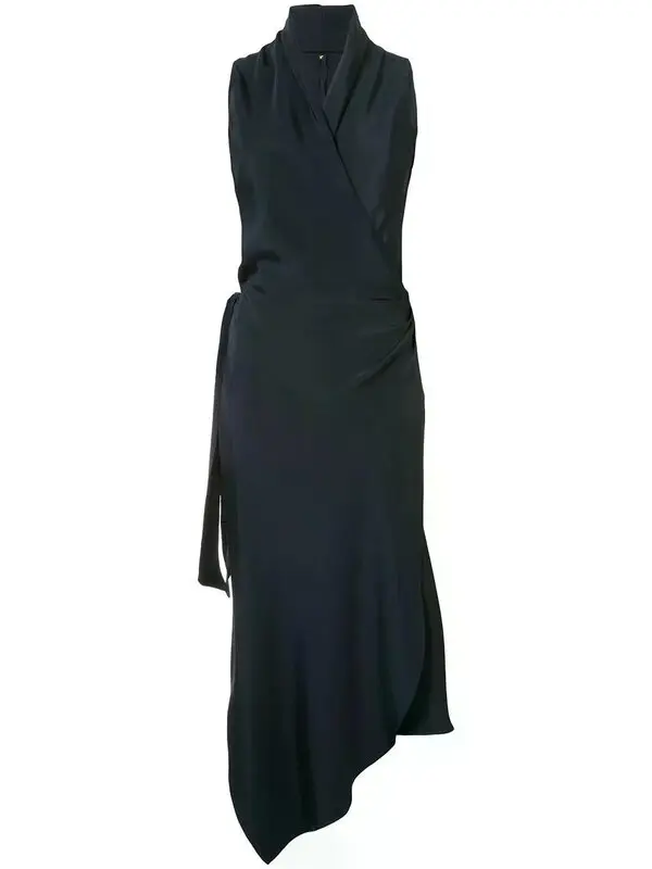 PETER COHEN Victor Wrap-style Silk Dress - Blue