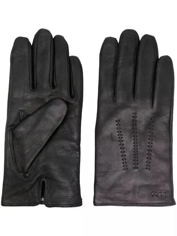BOSS Leather Gloves - Black