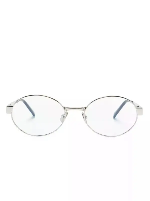 Saint Laurent Logo-engraved Oval-frame Glasses