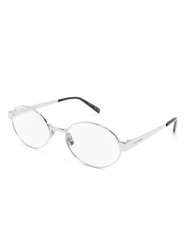 Saint Laurent Logo-engraved Oval-frame Glasses
