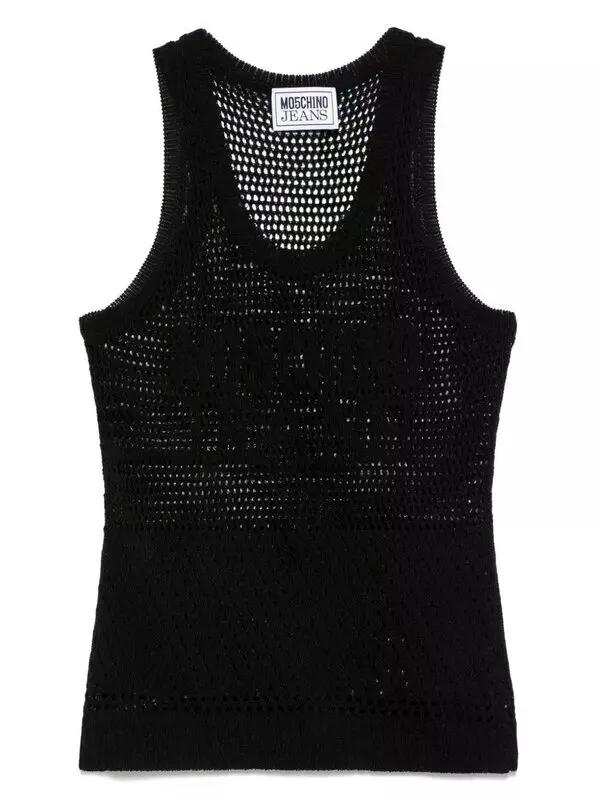 Moschino Open-knit Top - Black
