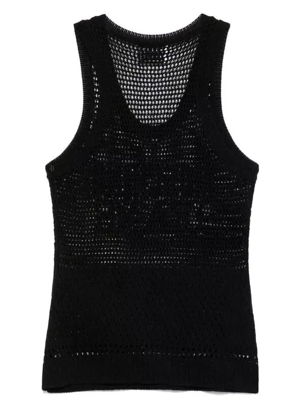 Moschino Open-knit Top - Black