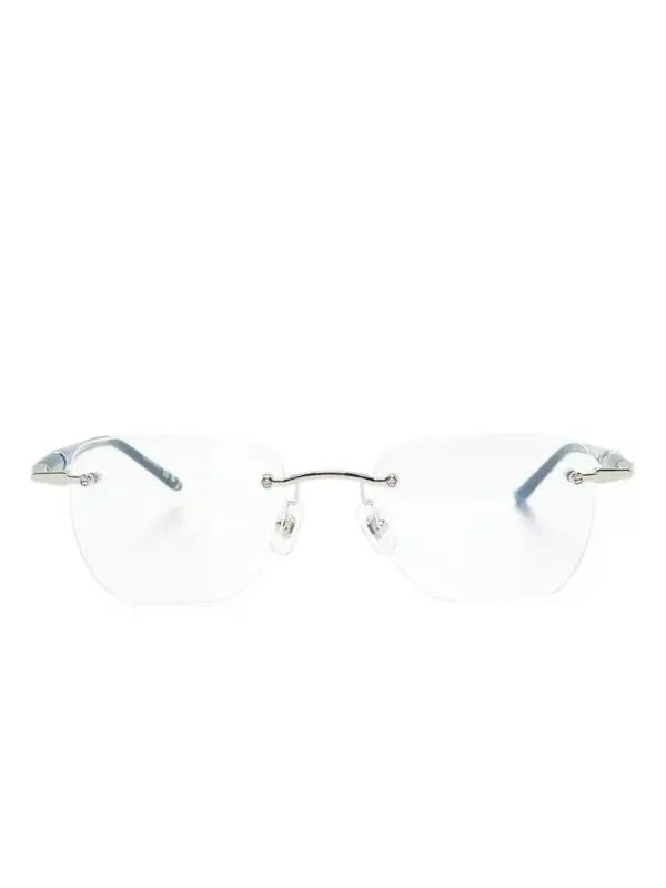 Montblanc Rimless Square Frame Eyeglasses - Blue