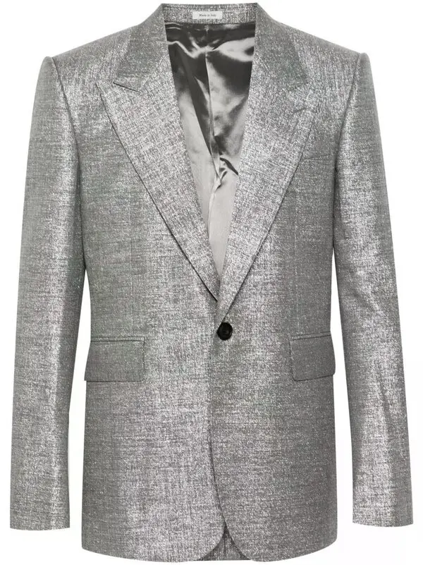 Alexander McQueen Metallic-finish Blazer