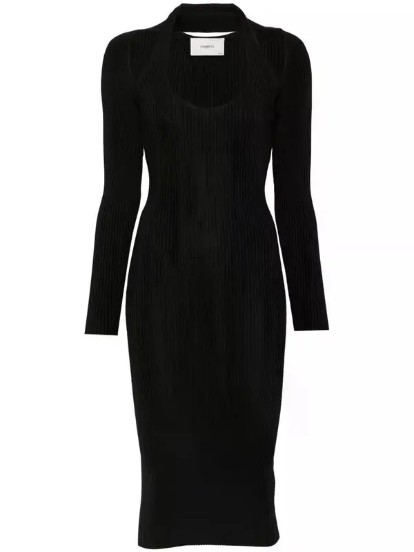 Coperni Ribbed Knit Midi Dress
