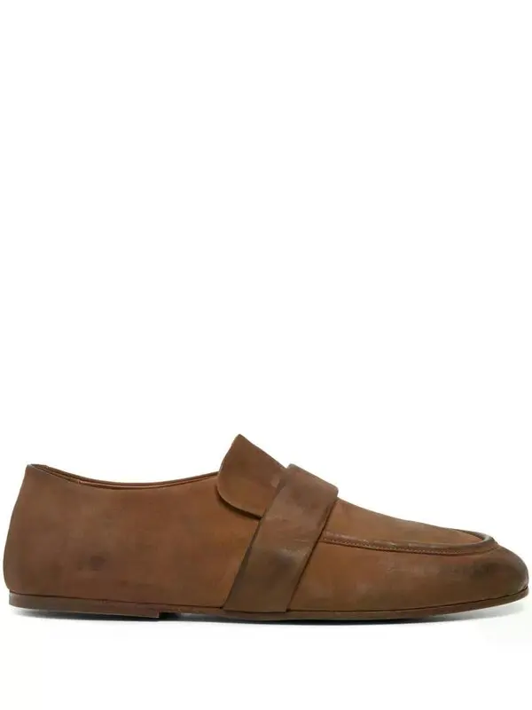 Marsèll Leather Loafers With Strap Detailing - Brown