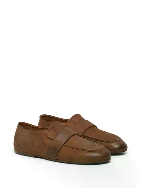 Marsèll Leather Loafers With Strap Detailing - Brown