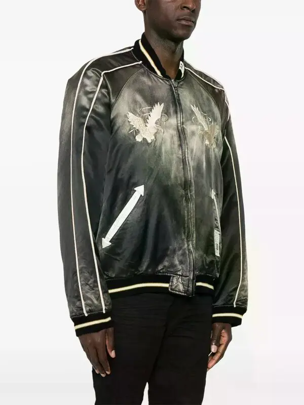 Mihara Yasuhiro Embroidered Satin Bomber Jacket