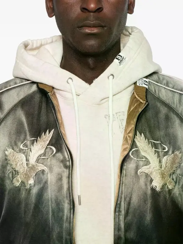 Mihara Yasuhiro Embroidered Satin Bomber Jacket