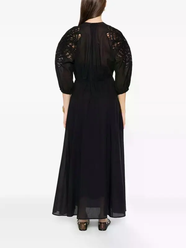 FORTE_FORTE Embroidered-shoulder Maxi Dress