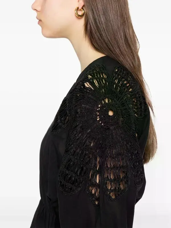 FORTE_FORTE Embroidered-shoulder Maxi Dress