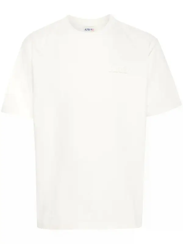 AUTRY Main Logo-patch Cotton T-shirt - White