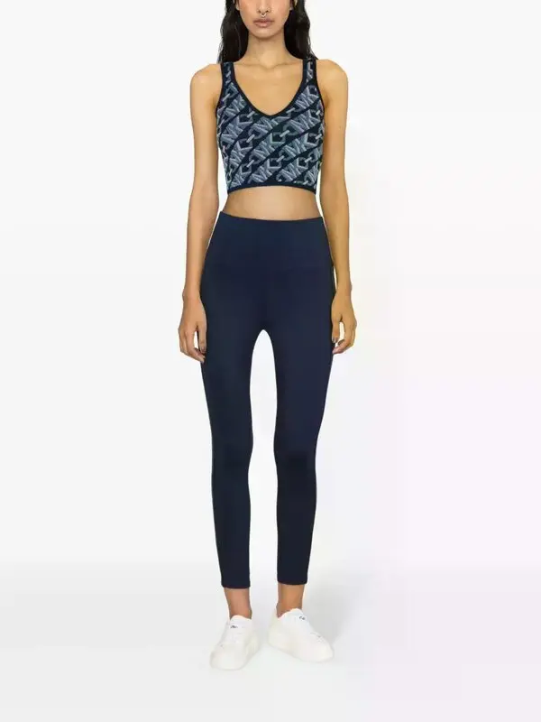 Michael Kors Monogram-jacquard Cropped Tank Top