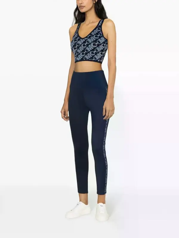 Michael Kors Monogram-jacquard Cropped Tank Top