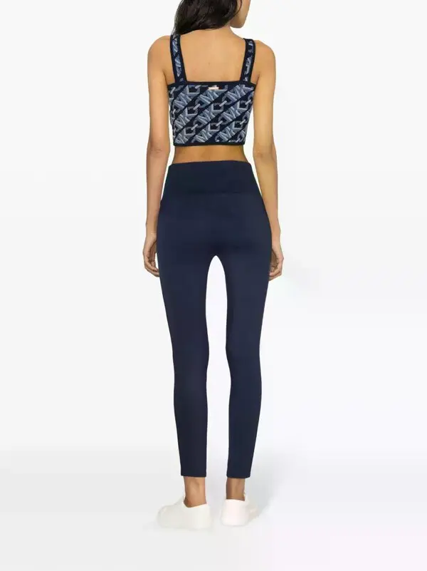 Michael Kors Monogram-jacquard Cropped Tank Top
