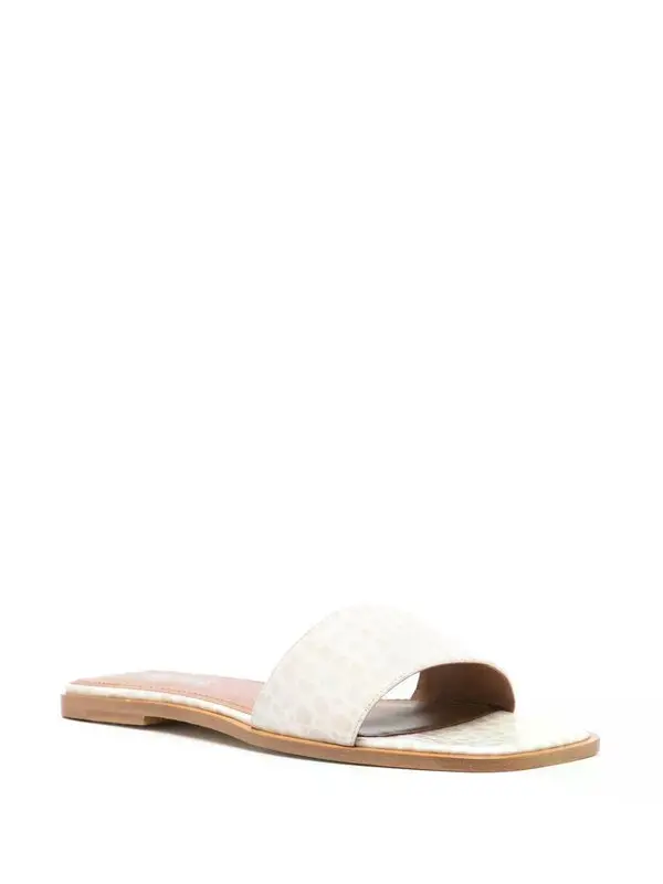 Paris Texas Crocodile-effect Leather Sandals - Neutrals