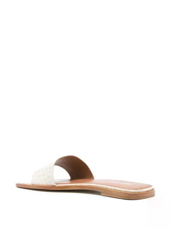 Paris Texas Crocodile-effect Leather Sandals - Neutrals