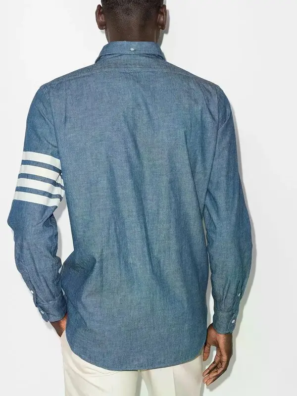 Thom Browne 4-bar Straight-fit Chambray Shirt