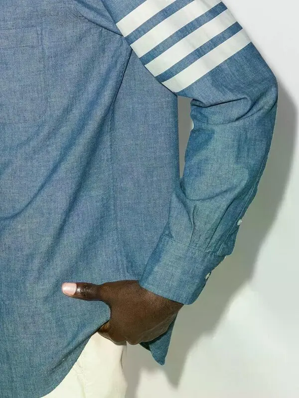 Thom Browne 4-bar Straight-fit Chambray Shirt