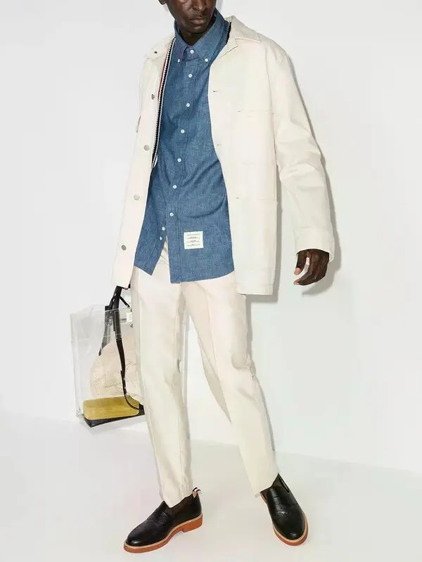 Thom Browne 4-bar Straight-fit Chambray Shirt