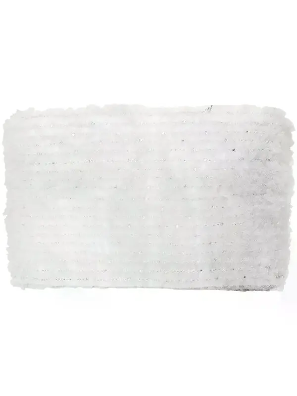Carolina Herrera Sequin-embellished Tulle Cropped Top - White