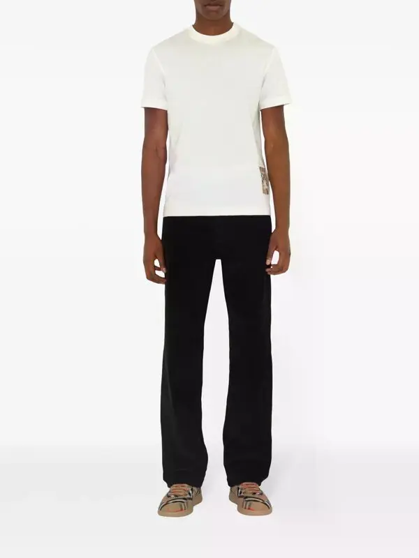 Burberry Check-patch Cotton T-shirt - White