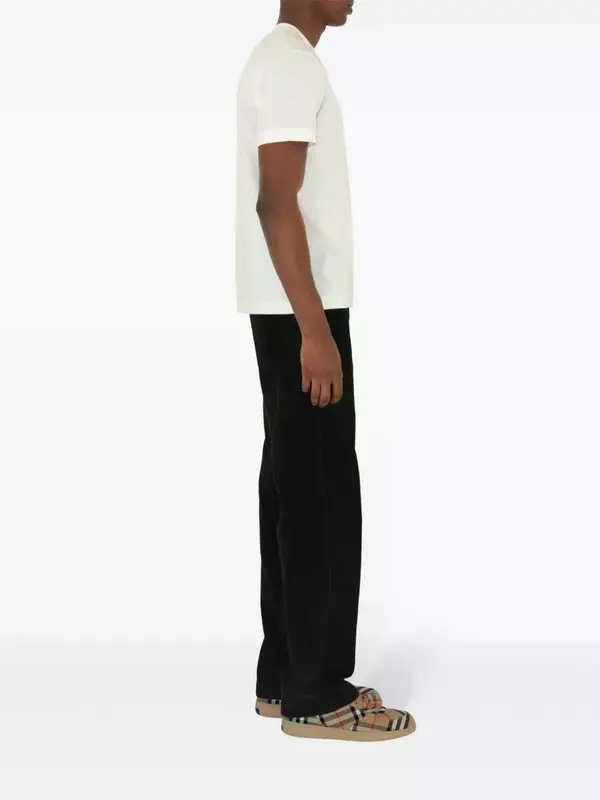 Burberry Check-patch Cotton T-shirt - White