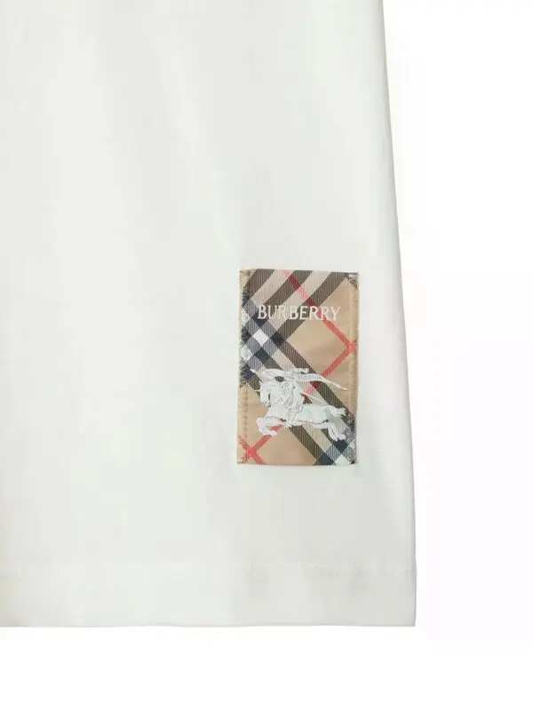 Burberry Check-patch Cotton T-shirt - White