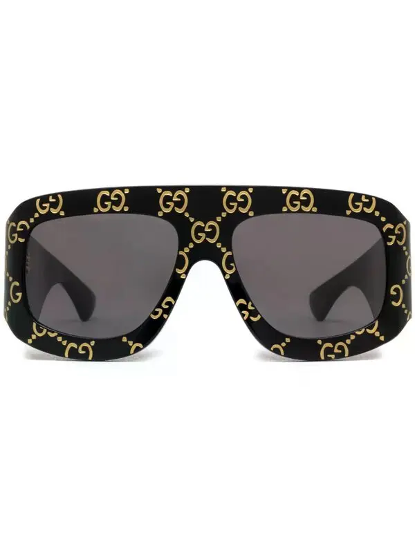 Gucci Gg Street Pilot-frame Sunglasses - Black
