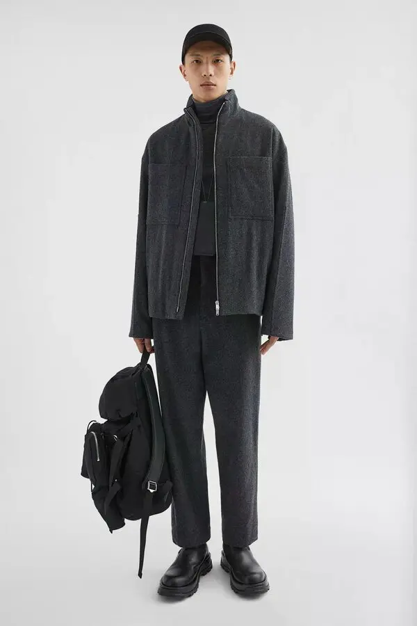 JIL SANDER Wool Flannel Tailored Trousers