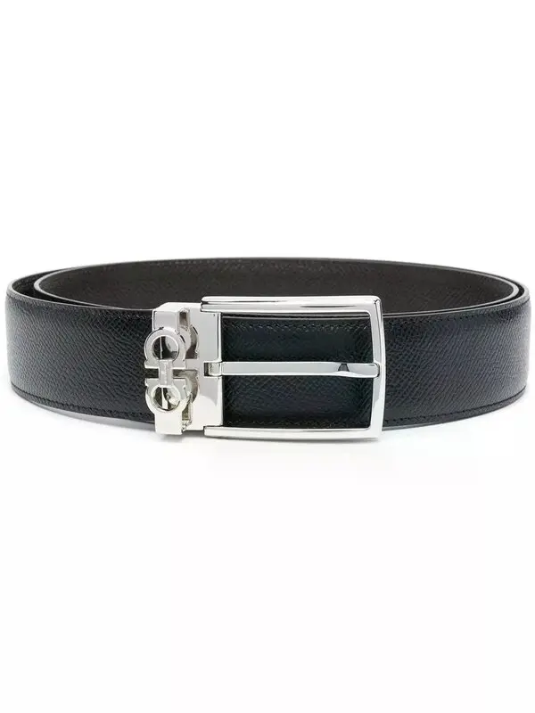 FERRAGAMO Reversible Gancini Belt - Black