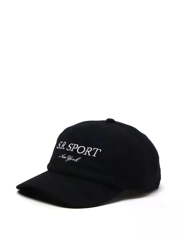 Sporty & Rich Sport-embroidered Cap - Black