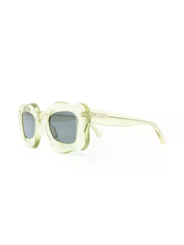BONSAI Oversized Curved-frame Sunglasses - Green