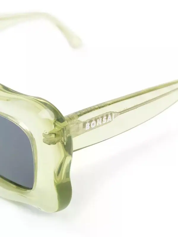 BONSAI Oversized Curved-frame Sunglasses - Green