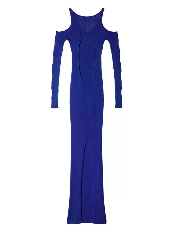 Off-White Ribbed Cut-out Dress