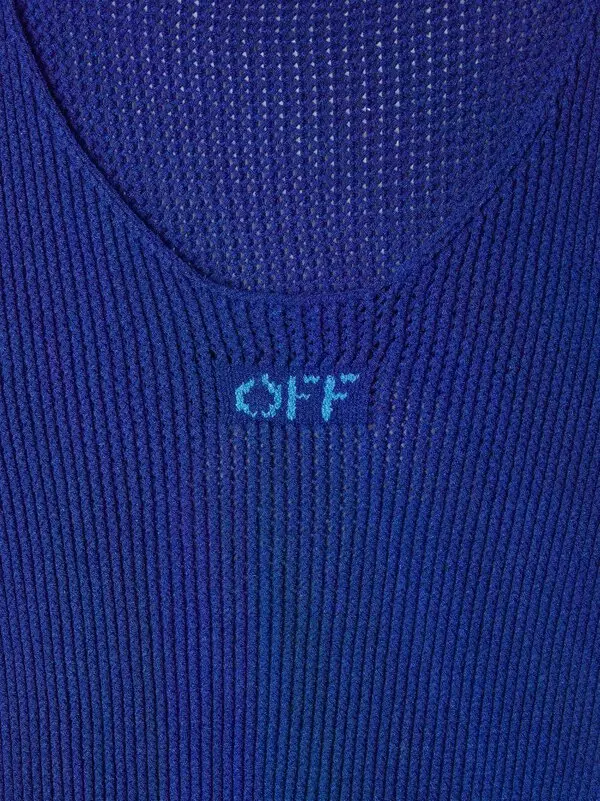 Off-White Ribbed Cut-out Dress