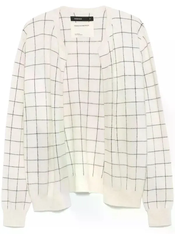 Frenckenberger Windowpane-pattern Cardigan - Neutrals