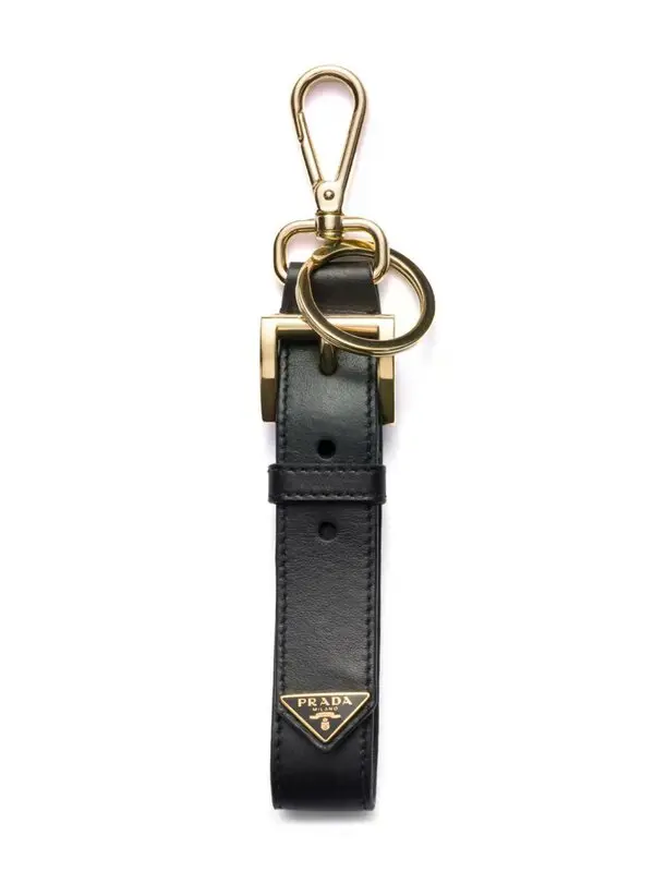Prada Leather Keyring - Black