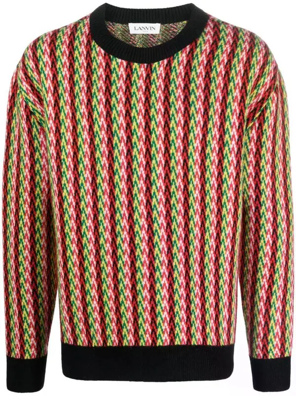 LANVIN Chevron-motif Jumper - Red