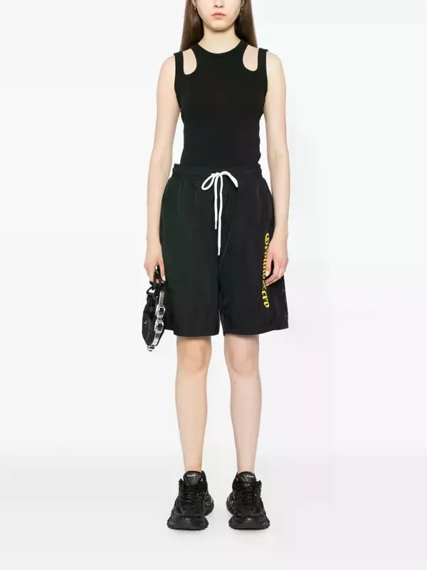 GROUND ZERO Logo-print Drawstring-waist Shorts