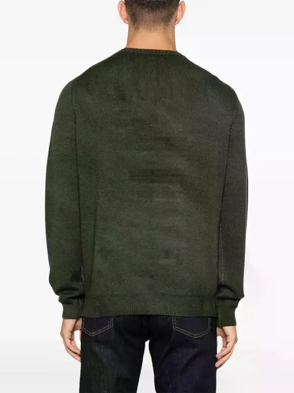 Fedeli Merino Wool Crew Neck Sweater - Green