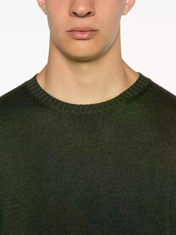 Fedeli Merino Wool Crew Neck Sweater - Green