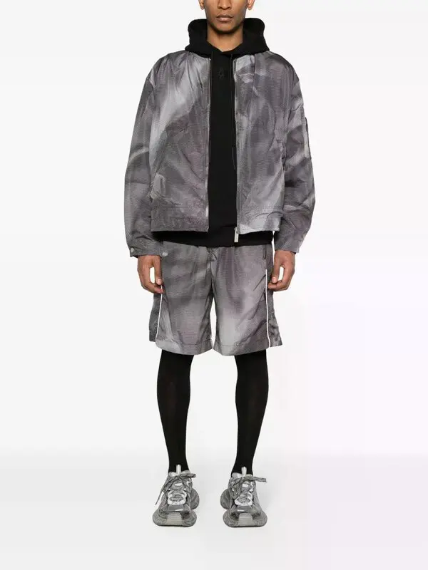 44 LABEL GROUP Crinkle Graphic-print Bomber Jacket