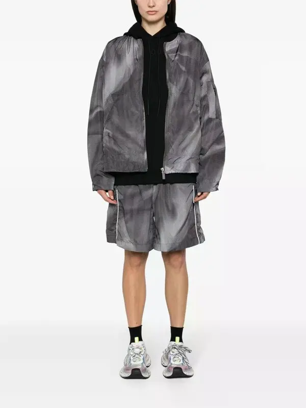 44 LABEL GROUP Crinkle Graphic-print Bomber Jacket