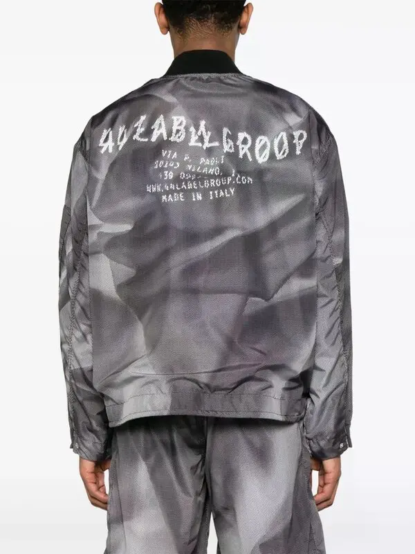 44 LABEL GROUP Crinkle Graphic-print Bomber Jacket