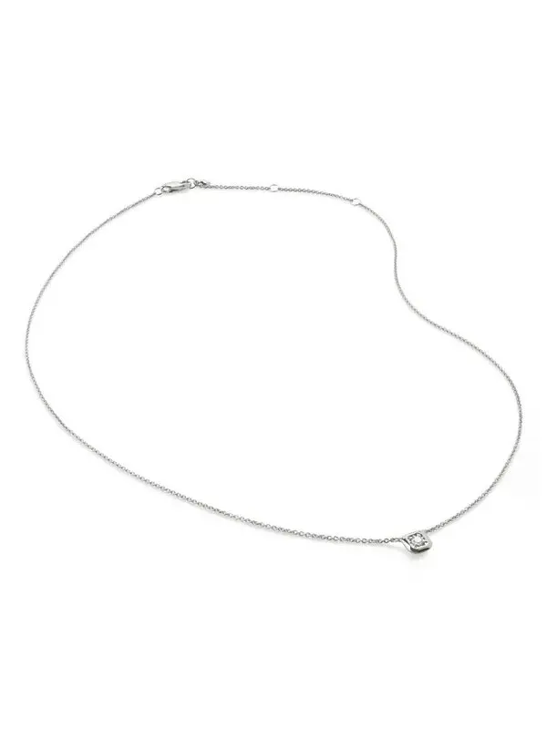 Monica Vinader Diamond Solitaire Necklace - Silver