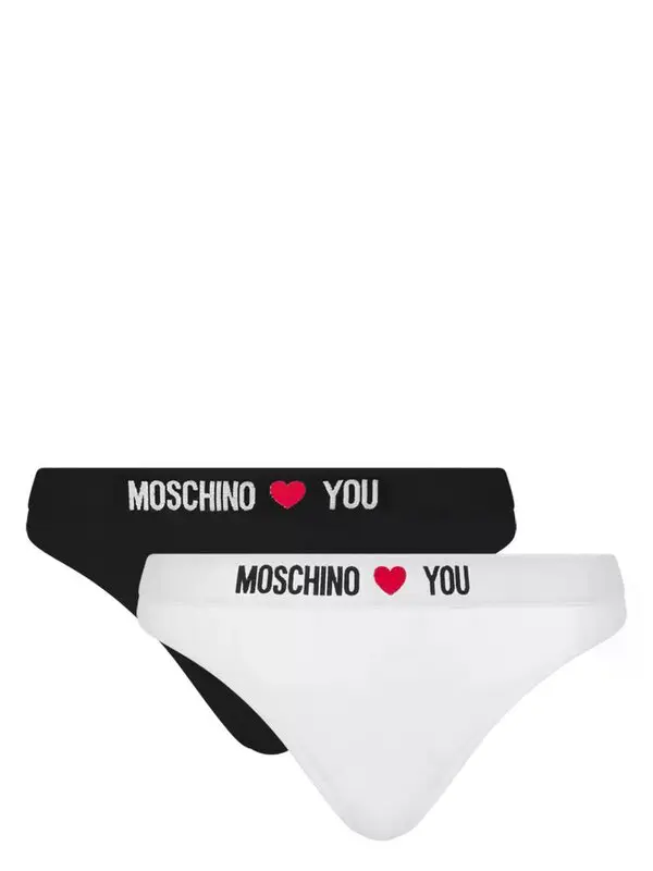 Moschino Loves You Thongs - Black